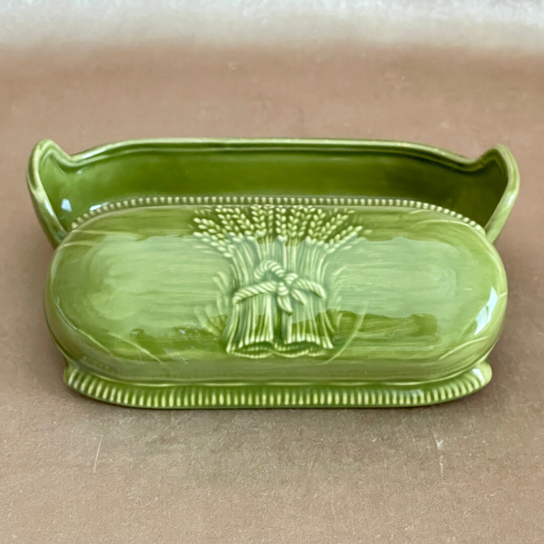 Vintage Franciscan "green Wheat" Ceramic Lidded Butter Dish, Mid ...