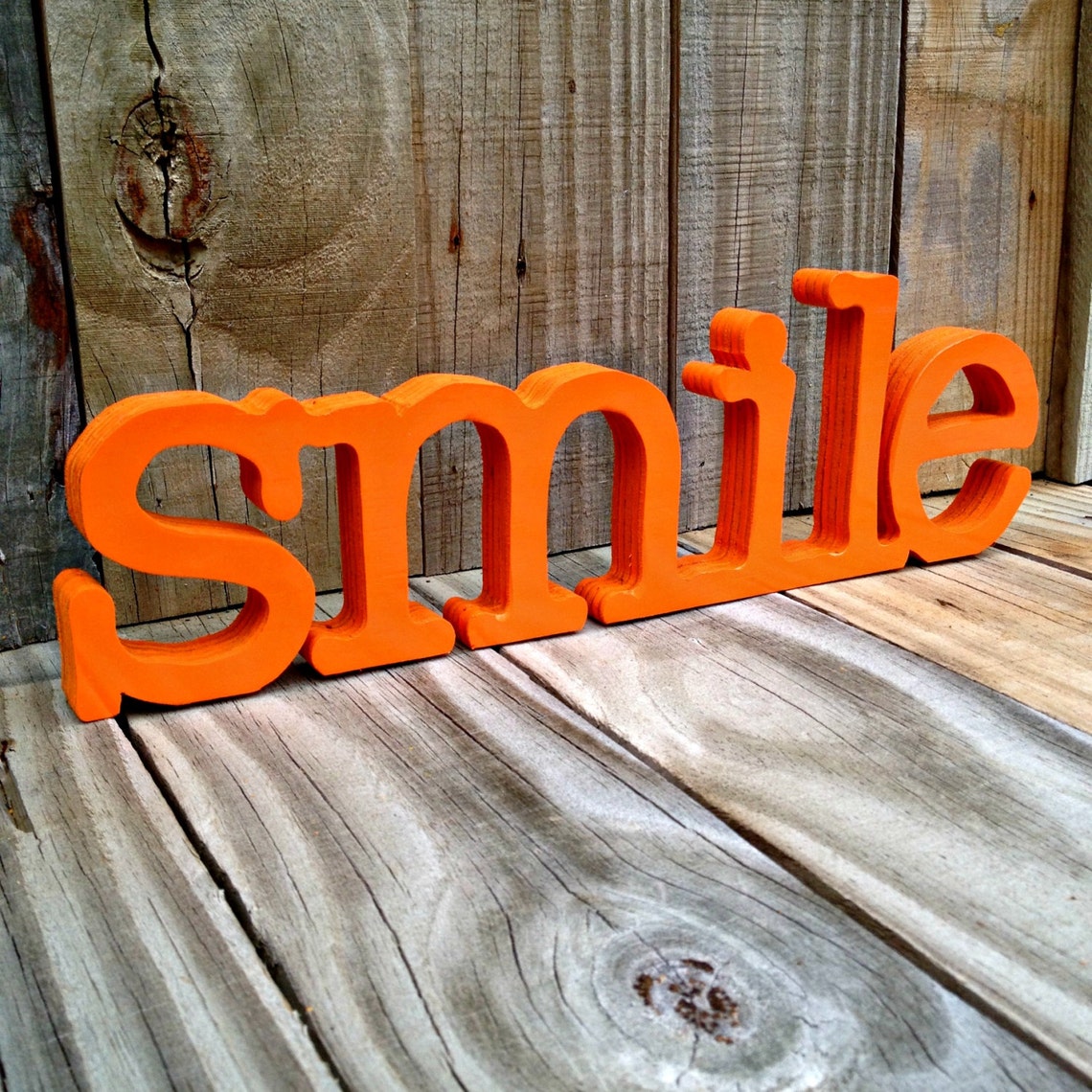 Wood Smile Sign Wall Hanging Freestanding. Home Decor Wall | Etsy