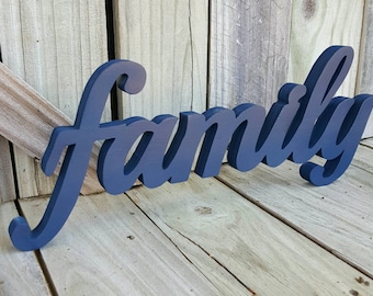 Navy Blue Family Sign | Etsy