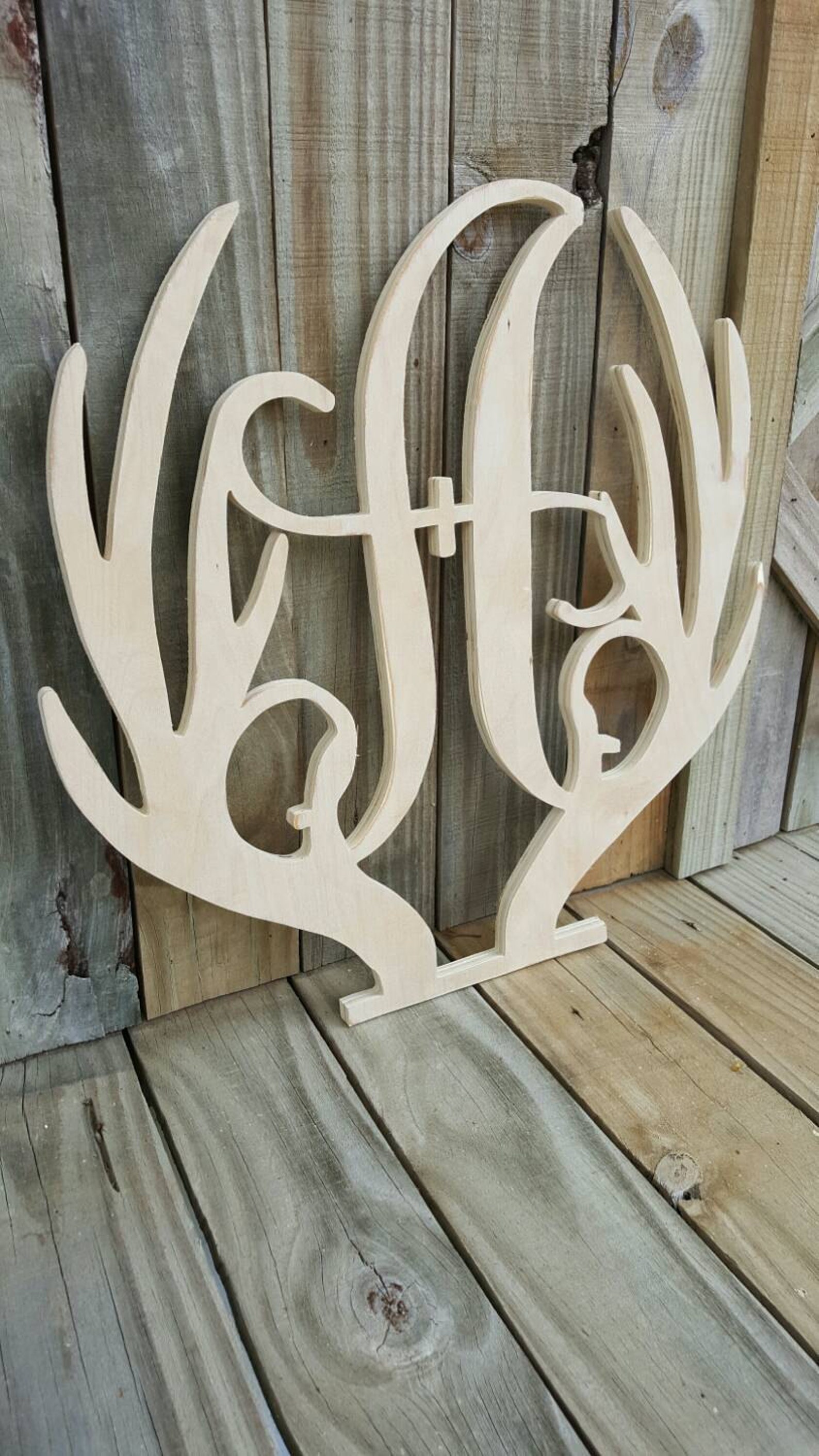 18 Monogram Letters Deer Antlersdeer Antler Door | Etsy