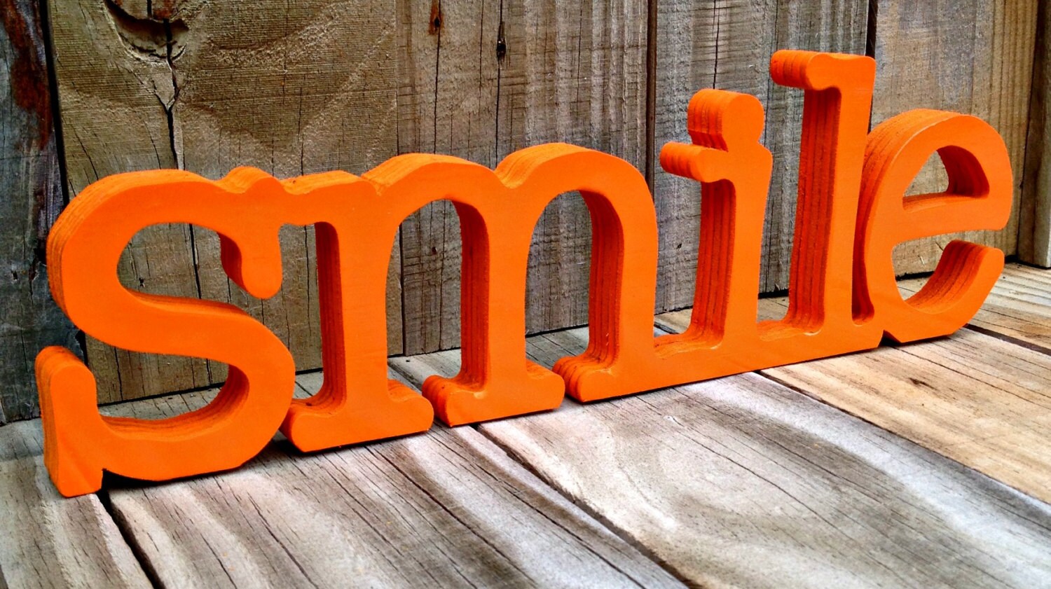 Wood Smile Sign Wall Hanging , Freestanding. Home Decor, Wall Decor ...
