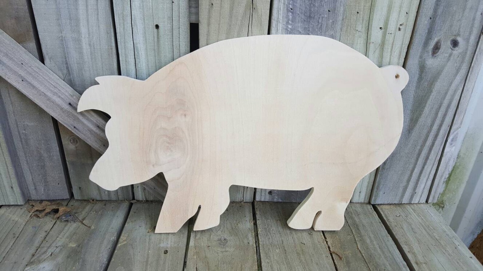 Wooden Pig Wooden Pig SignWall decor pig sign | Etsy