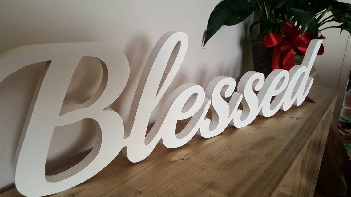 Wooden Blessed Sign Wall Hanginghome Decorwall Decor | Etsy