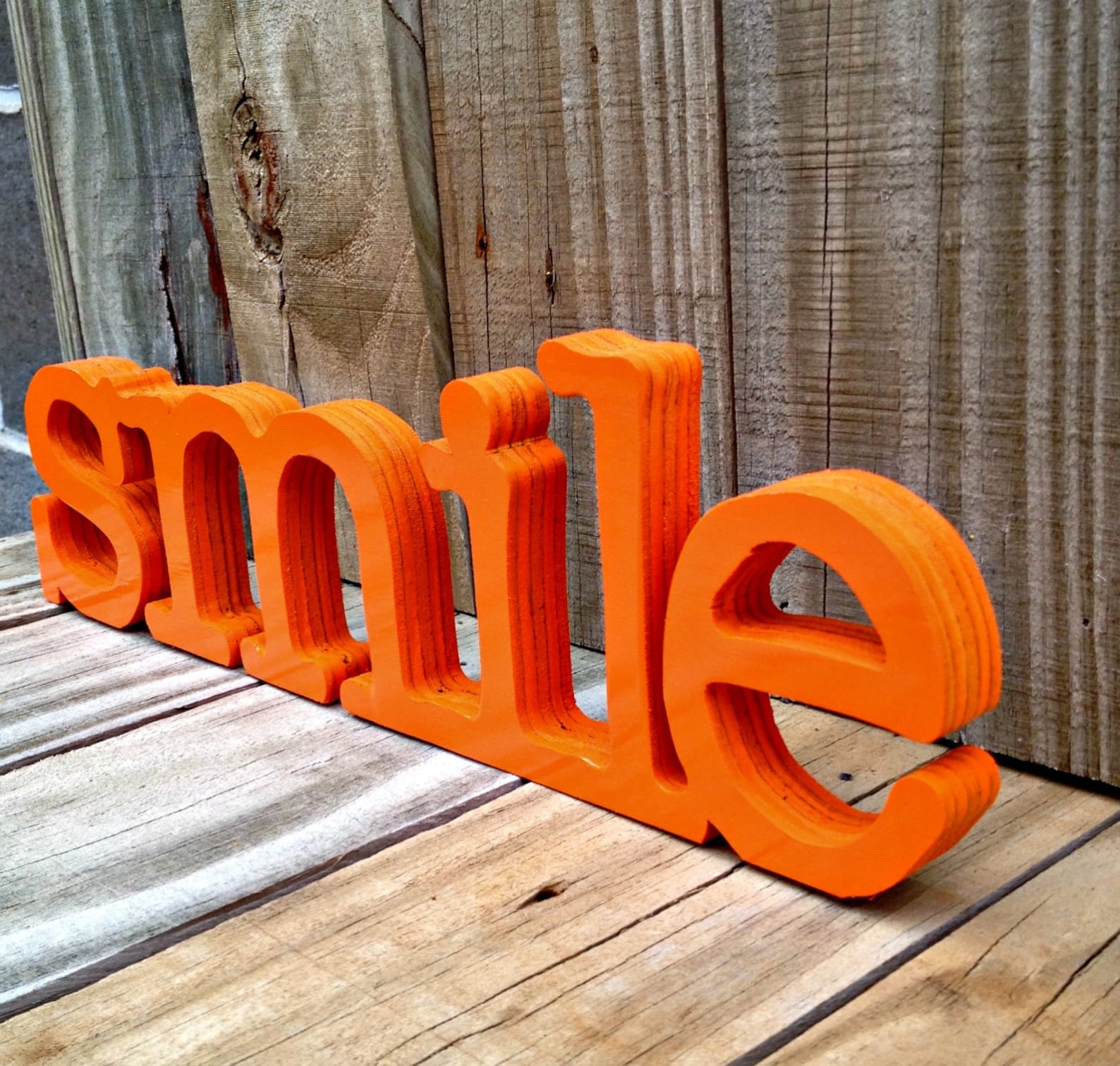 Wood Smile Sign Wall Hanging , Freestanding. Home Decor, Wall Decor ...