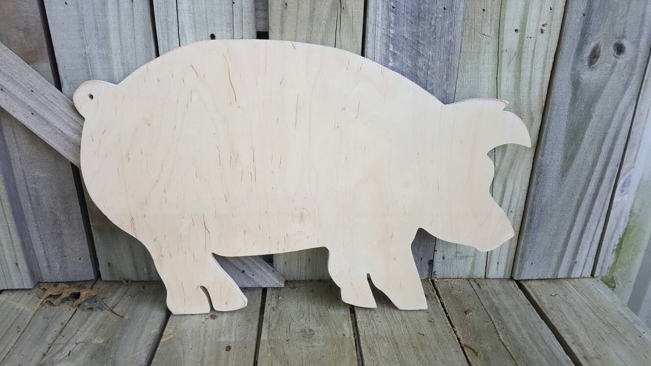 Wooden Pig Wooden Pig SignWall decor pig sign | Etsy