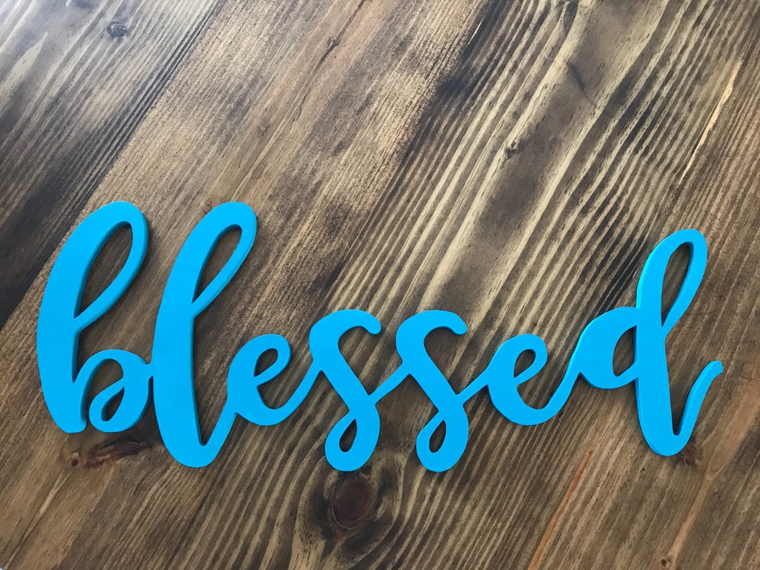 Blessed Wood Sign, Rustic Wall Decor (26x10 Inches) - Etsy
