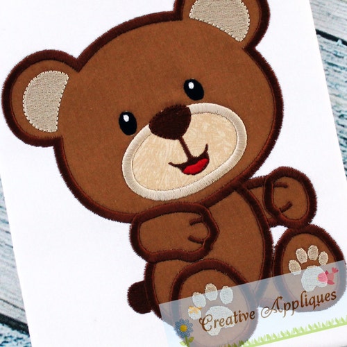 Teddy Bear Applique Embroidery Machine Design - Etsy