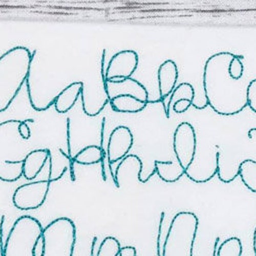 12 Sizes Cursive Script Floss Embroidery Alphabet Font Digital - Etsy