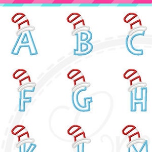 Striped Hat Applique Alphabet Letter Set A-Z Applique Machine ...