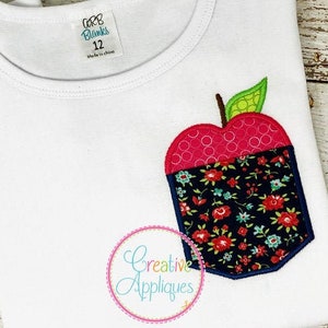 Apple Pocket Applique Machine Embroidery Design 9 Sizes, in the Hoop ...
