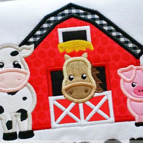 Barn Farm Animals Digital Machine Embroidery Applique Design 5 - Etsy