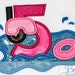 Swim Pool Party Number 5 Birthday Applique Digital Machine Embroidery ...