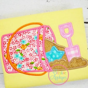Sand Pail Digital Machine Embroidery Applique Design 4 Sizes, Sand Pail ...
