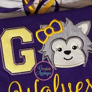 Go Wolf Girl Applique Digital Machine Embroidery Design 4 Sizes, Wolf ...