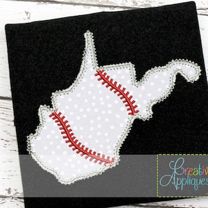 West Virginia Baseball Softball Digital Machine Embroidery Applique ...