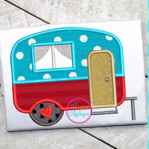5 Sizes Camper Applique Digital Machine Embroidery Design, Camper ...