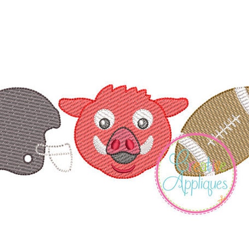 Machine Embroidery Design Hog Football Sketch INSTANT DOWNLOAD - Etsy