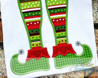 Digital Machine Embroidery Design Christmas Elf Shoes - Etsy