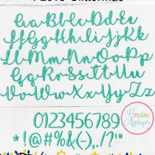 7 SIZES Zazzle Embroidery Alphabet Font Digital Machine - Etsy