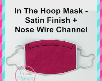 5 SIZES in the Hoop Face Mask Digital Machine Embroidery | Etsy