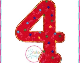 Number 4 Applique | Etsy
