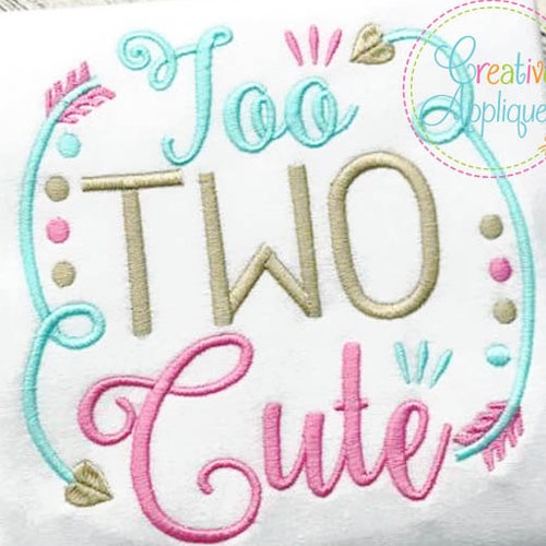 I'm Two Sweet Digital Machine Embroidery Design 4 Sizes - Etsy