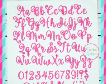 10 SIZES Carried Away Embroidery Font Alphabet Digital - Etsy