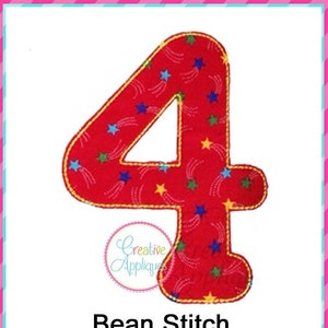Bean Stitch Number Set 0 Thru 9 Embroidery Applique Design 4 Sizes ...