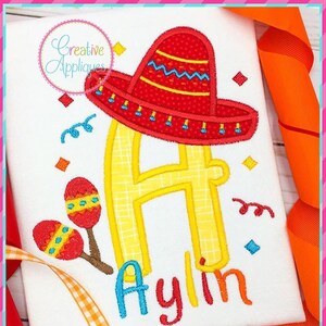EXCLUSIVE SET Sombrero Alphabet Applique Digital Machine Embroidery ...