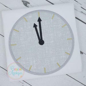 New Years Clock Applique, Feltie, and Miniature Embroiderydigital ...