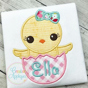 Girl Chick Easter Applique Digital Machine Embroidery Applique - Etsy