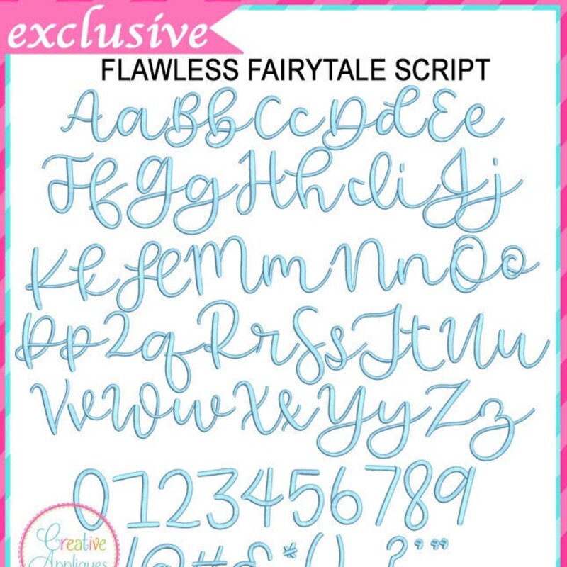 Script Embroidery Font - Etsy