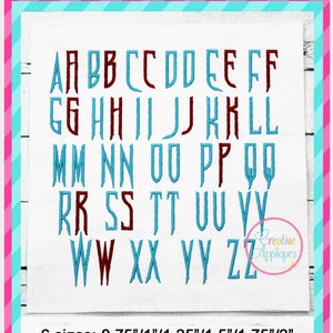 Frankie Font 6 SIZES Embroidery Font Alphabet Digital Machine ...