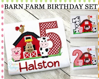 Barn Farm Animals Digital Machine Embroidery Applique Design 5 | Etsy
