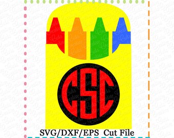 Crayon box svg | Etsy