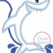 Shark Monogram Digital Machine Embroidery Applique Design 4 | Etsy