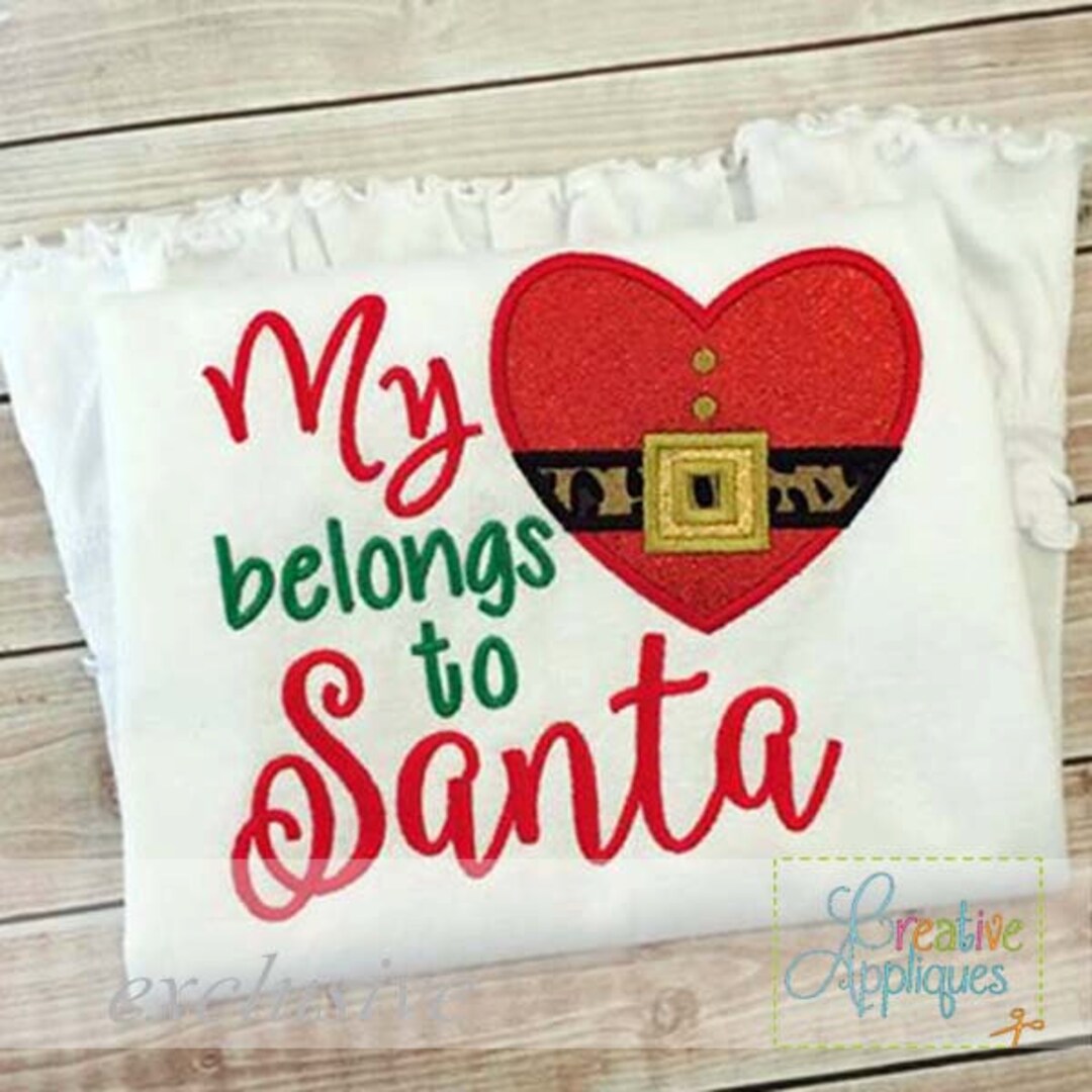 My Heart Belongs to Santa Digital Machine Embroidery and Applique ...
