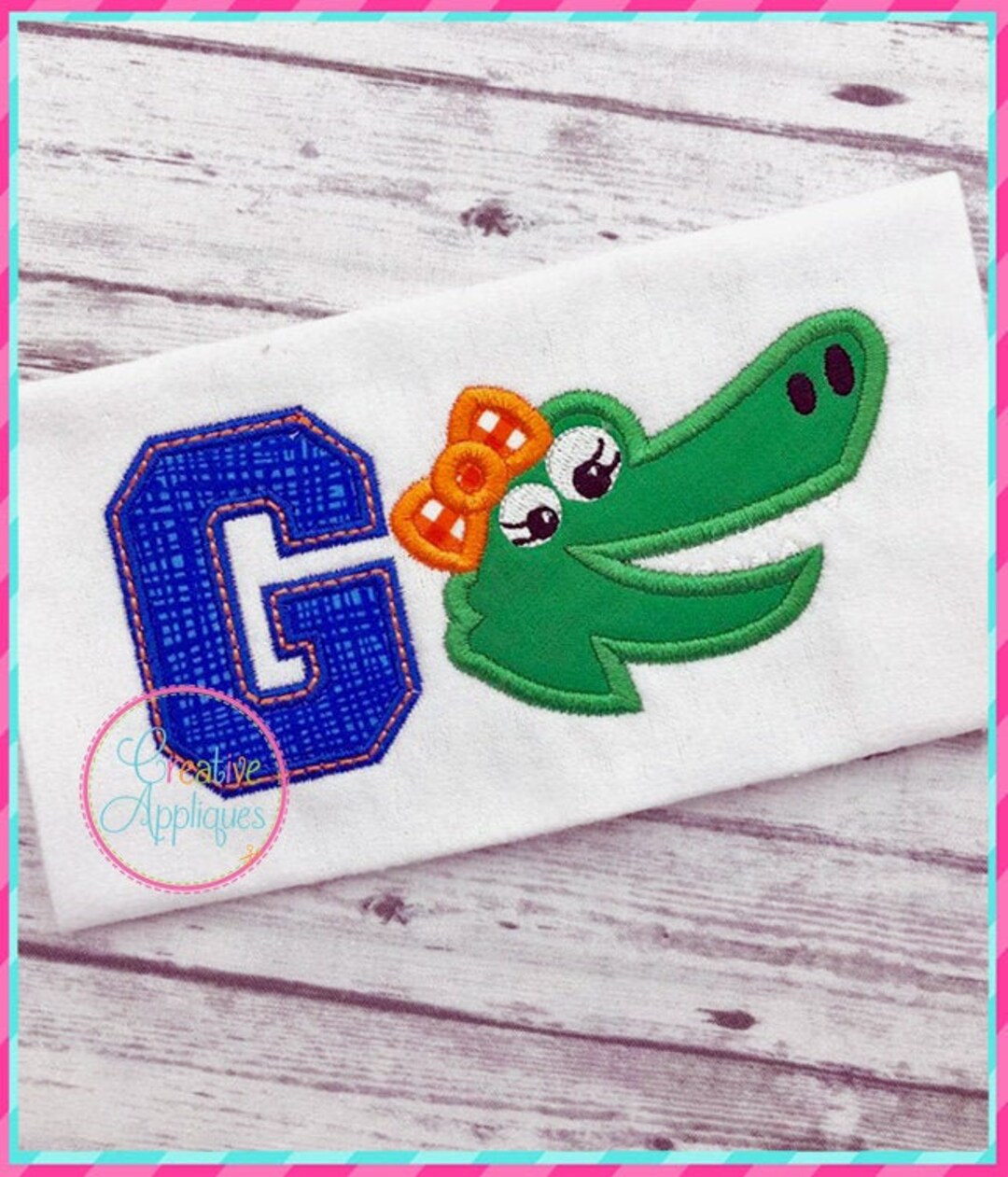 Go Alligator Girl Applique Digital Machine Embroidery Design 4 Sizes ...