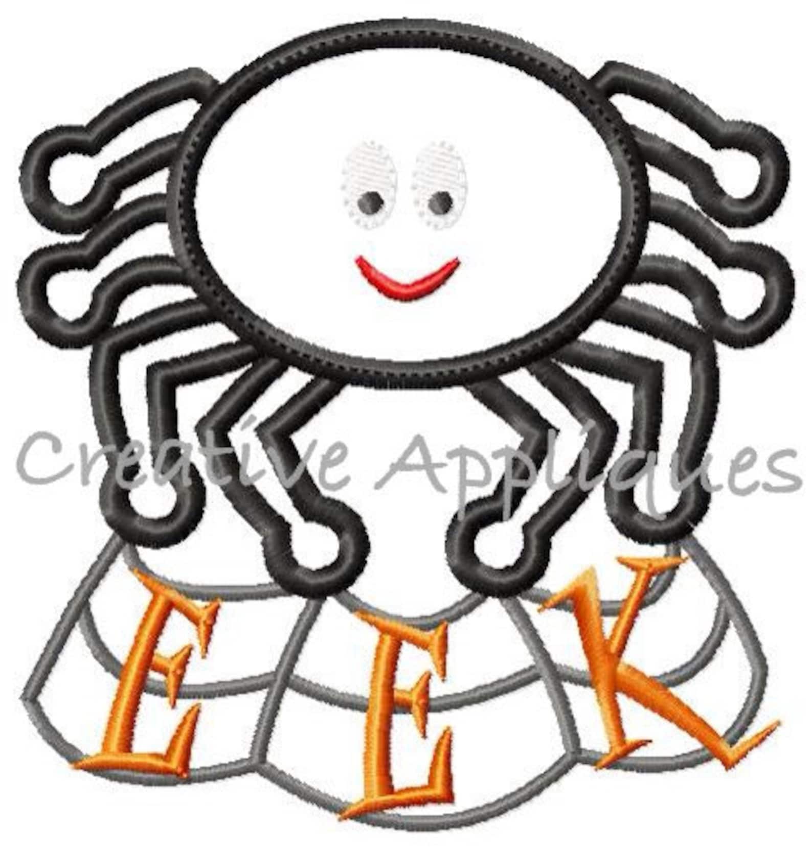 EEK Spider With Web Digital Machine Embroidery Applique Design - Etsy