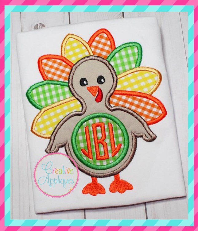 Turkey Monogram Digital Machine Embroidery Applique Design 4 | Etsy