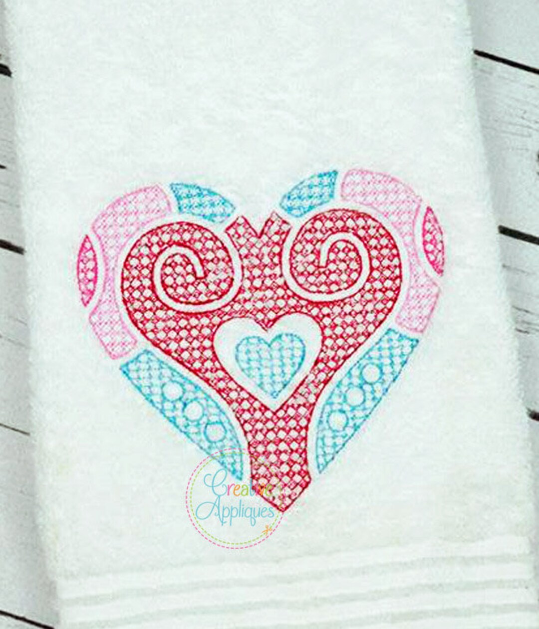 Motif Stitch Heart Embroidery Digital Machine Embroidery Design 4 Size ...