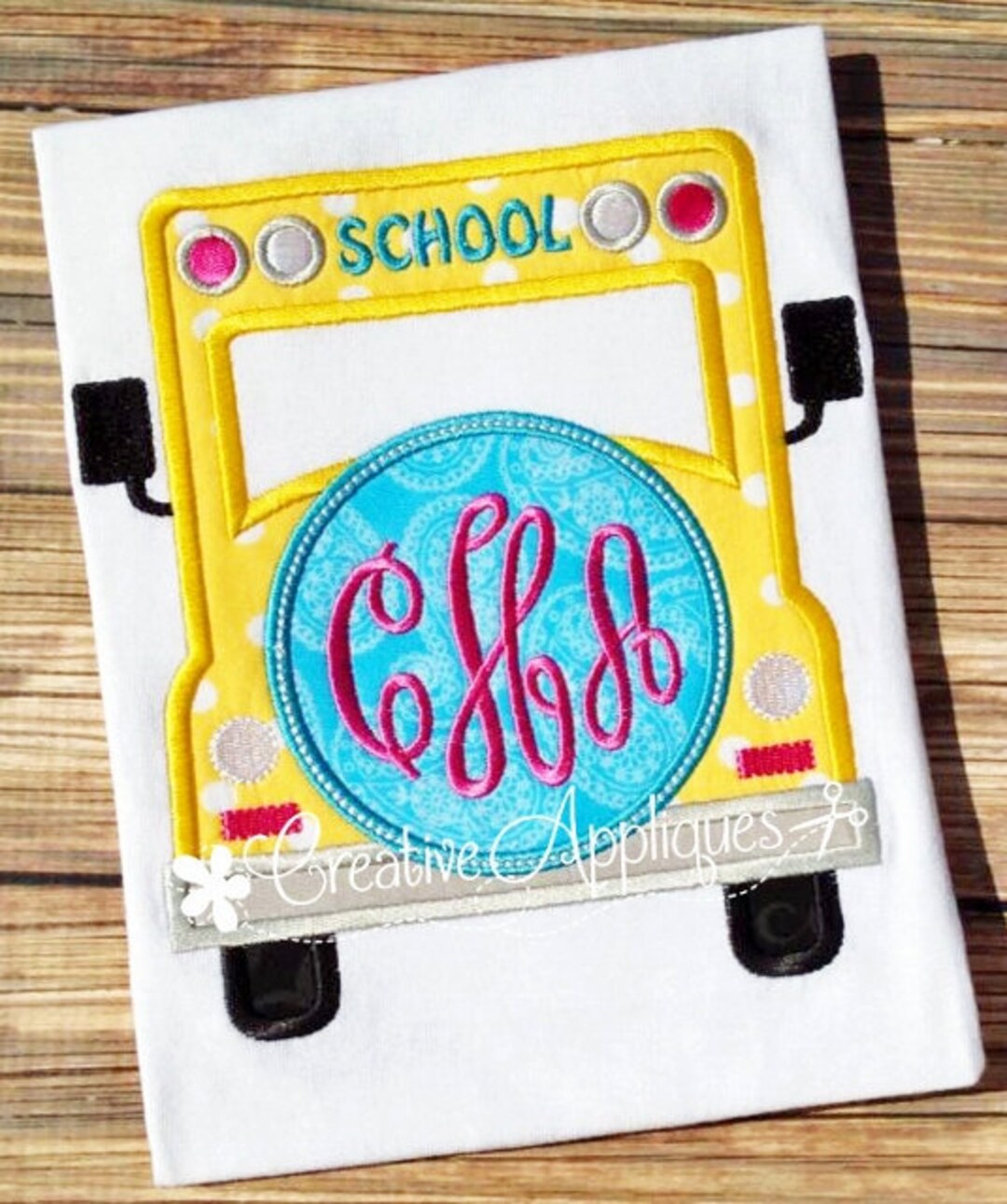 Bus Monogram Digital Machine Embroidery Applique Design 4 Sizes Empire ...