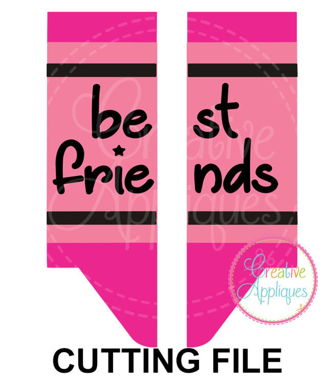 EXCLUSIVE SVG Eps DXF Best Friends Split Crayon Bff Svg, Best Friends ...