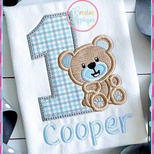 Boy Bear 1 Machine Embroidery Applique Design 4 SIZES, Bear Applique ...