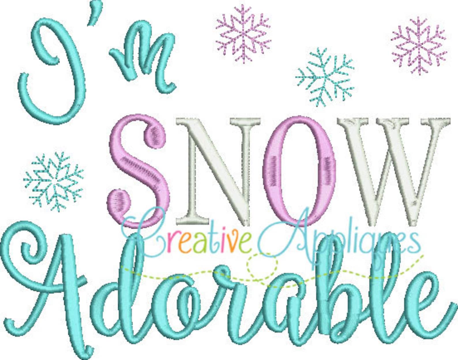 I'm Snow Adorable Digital Machine Embroidery Applique Design 4 Sizes ...