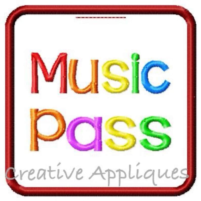 Music School Pass ITH (in the Hoop) Digital Machine Embroidery Design ...