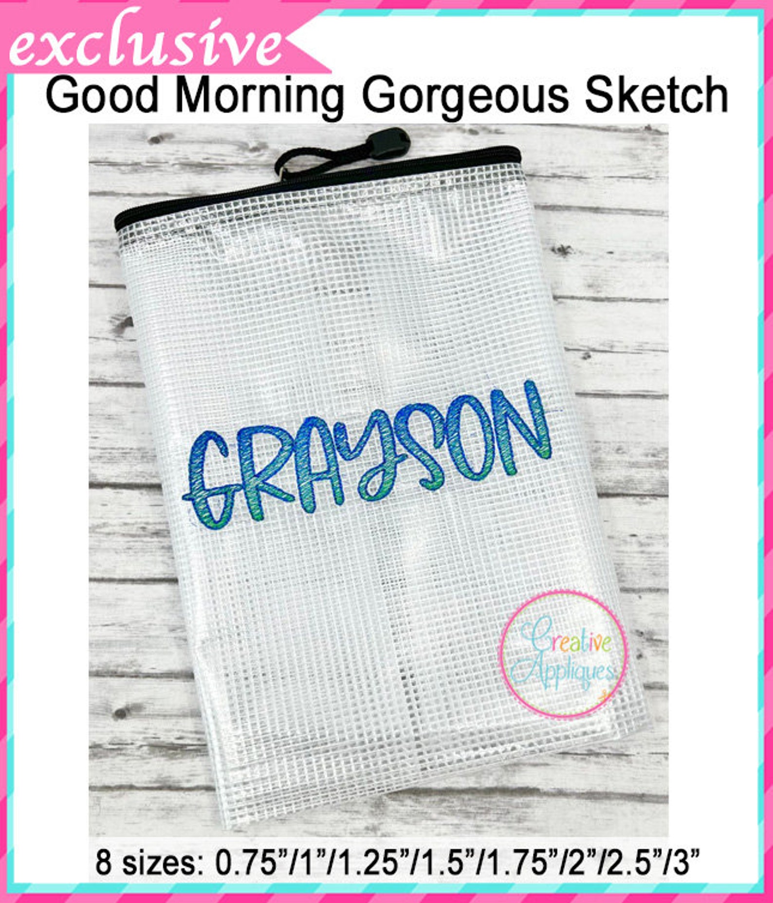 8 Sizes EXCLUSIVE Gradient Sketch Good Morning Gorgeous Embroidery ...