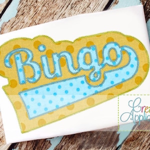 Bingo Digital Machine Embroidery Applique Design 6 Sizes, Bingo ...