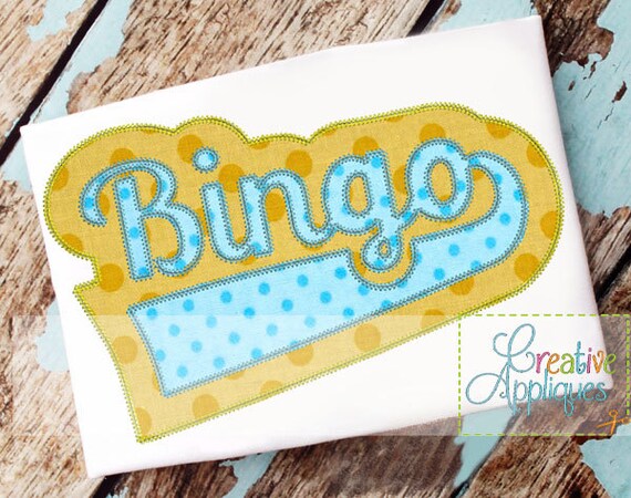 Bingo Digital Machine Embroidery Applique Design 6 Sizes | Etsy