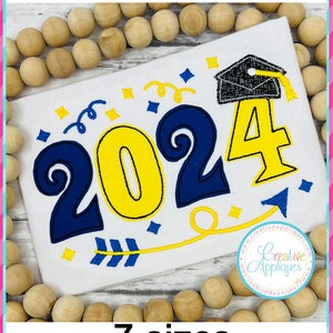 2024 Graduate Bean Stitch Machine Embroidery Applique Design 6 Size ...